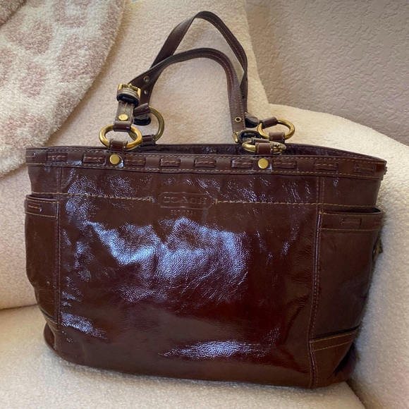Coach | Bags | Authentic Coach Brown Handbag With Dust Bag | Poshmark
